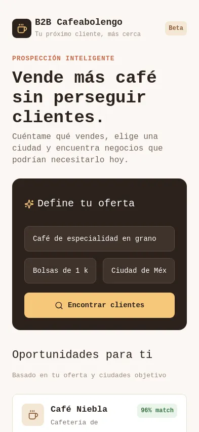 B2B Cafeabolengo Finder