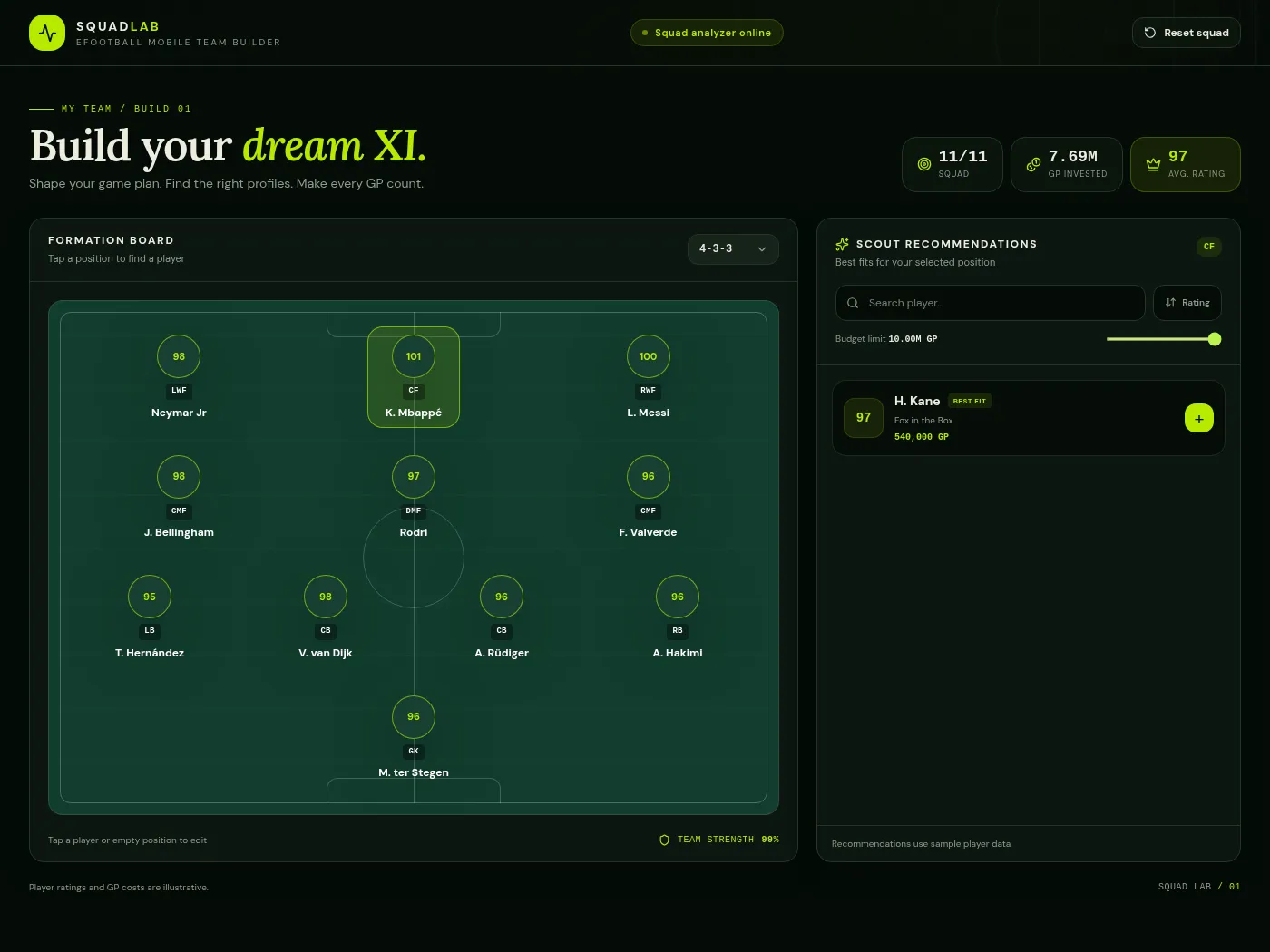 eFootball Team Builder