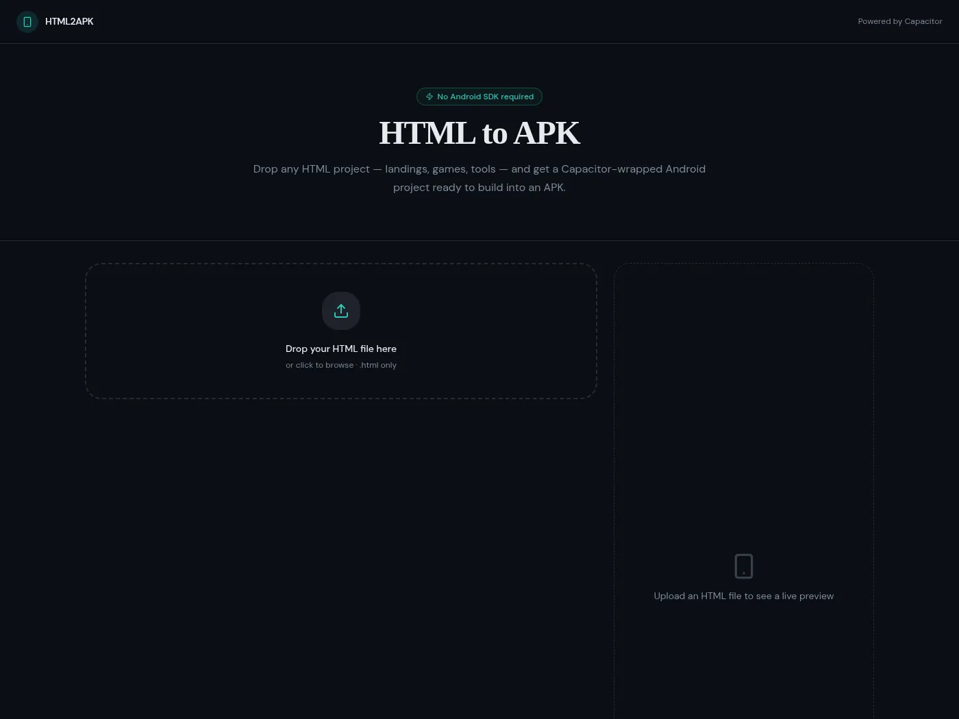 HTML2APK Converter