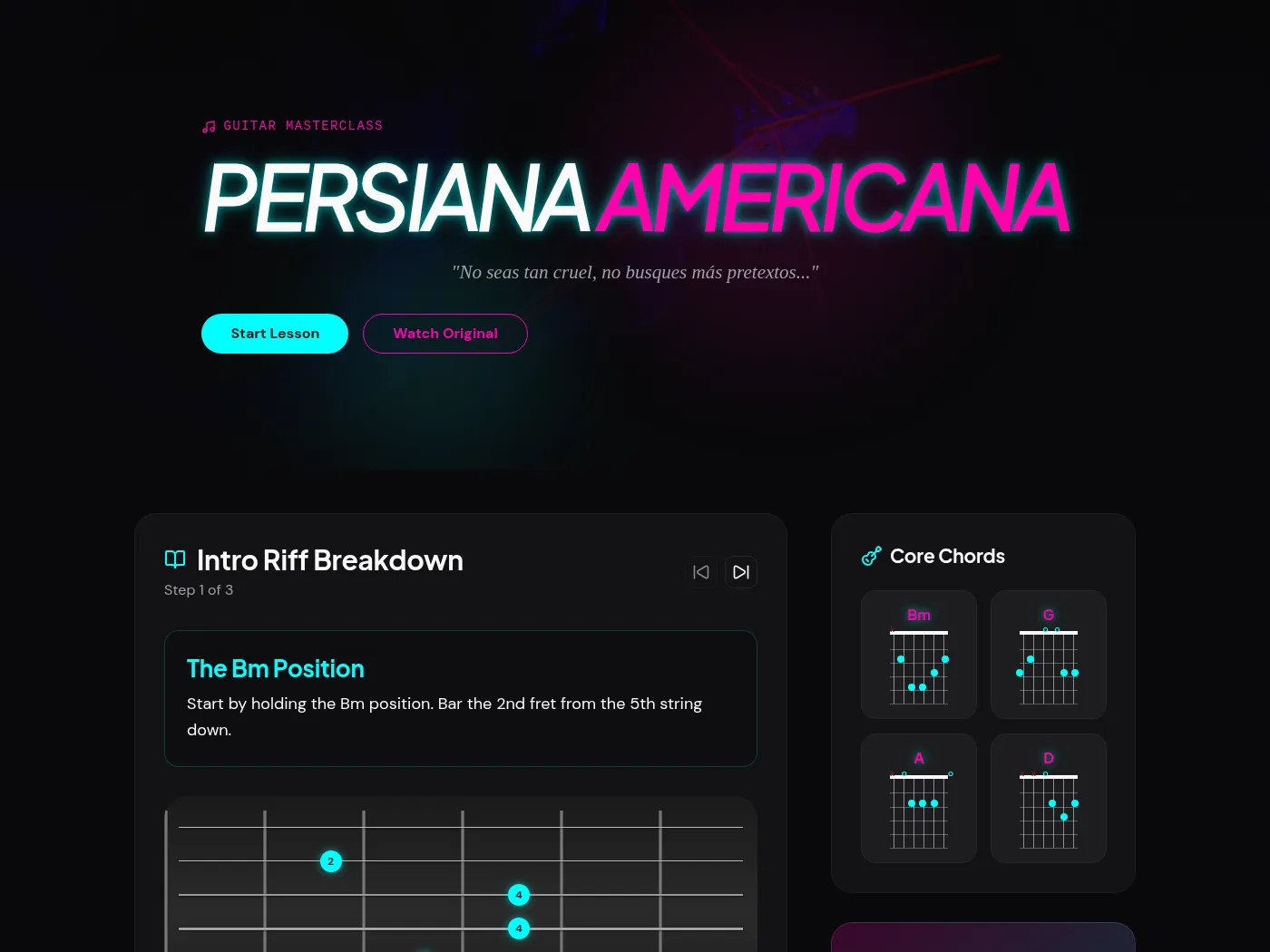 Persiana Americana Guitar Tutor
