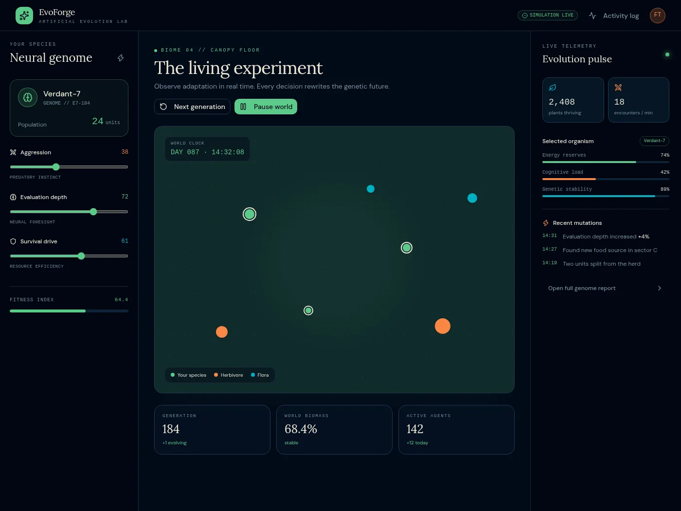 EvoForge Simulator