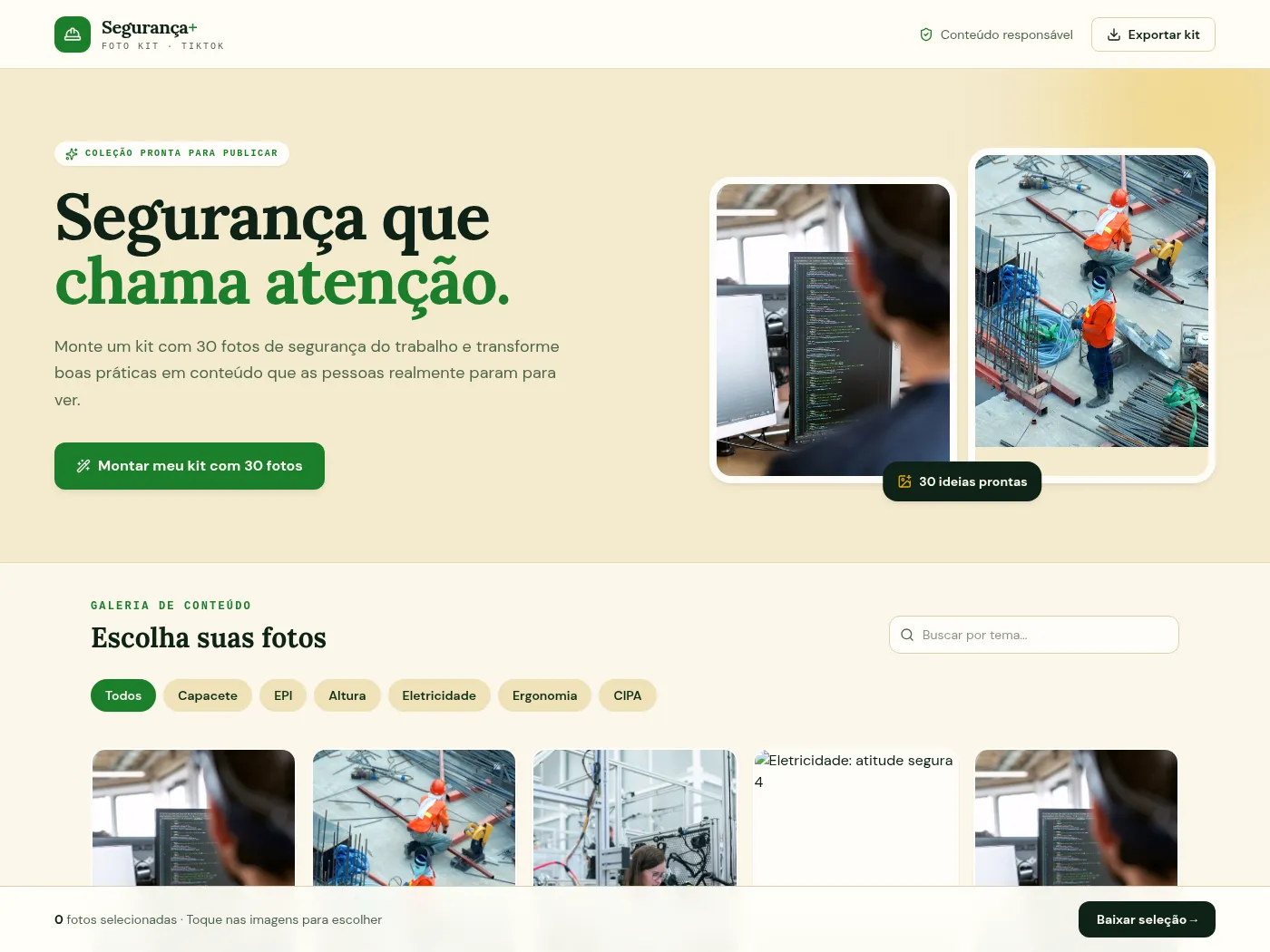 Segurança TikTok Foto Kit