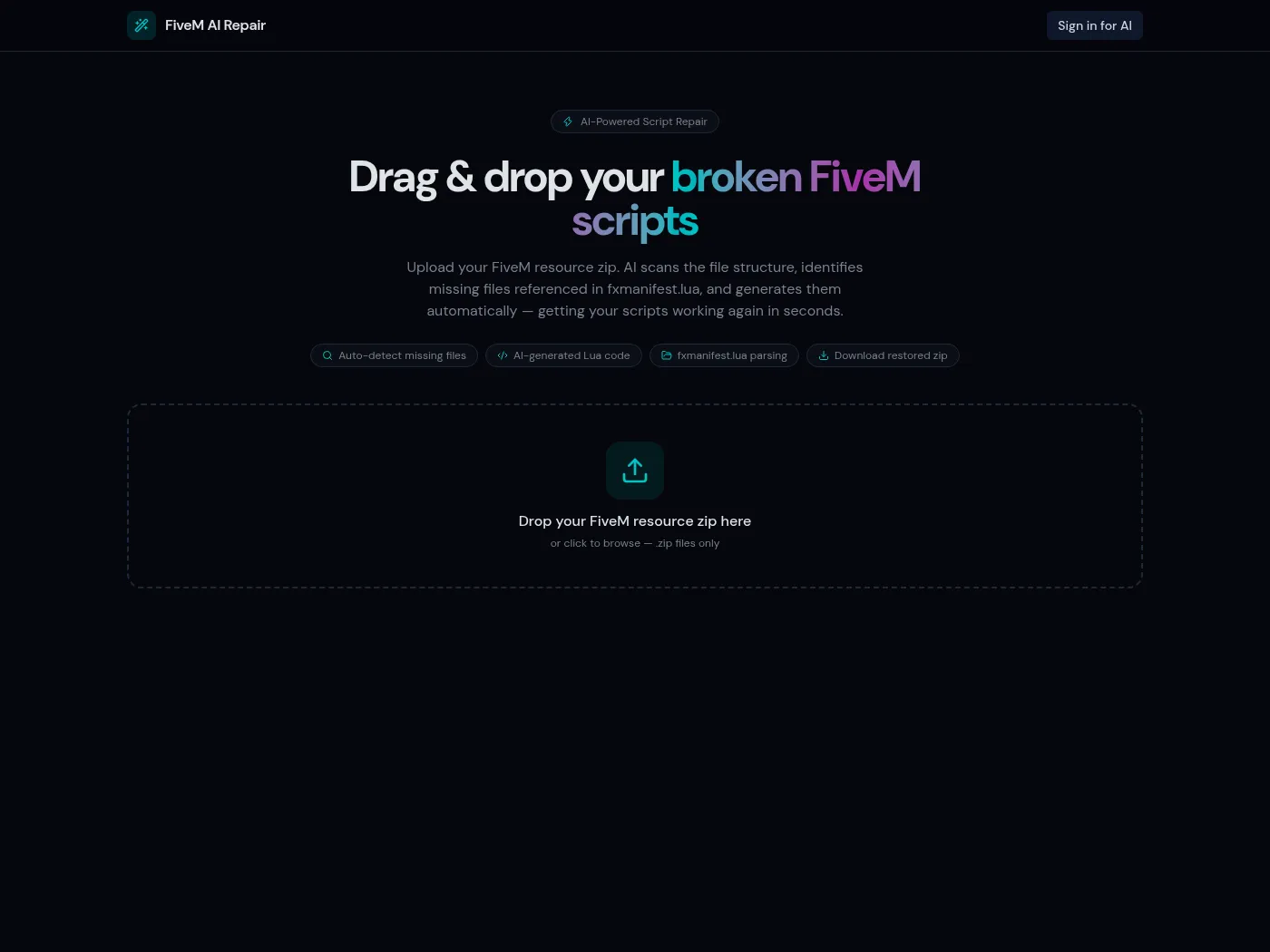 AI FiveM Script Repair