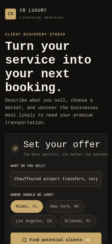 CR Luxury Limousine App