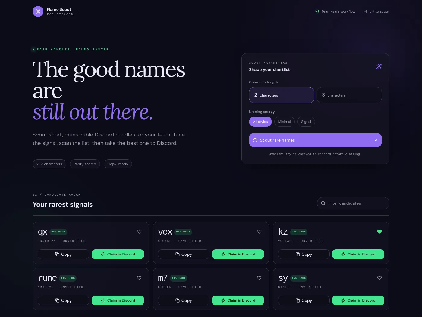 Discord Name Scout