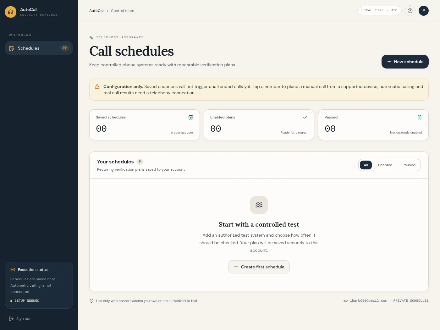 AutoCall Security Scheduler