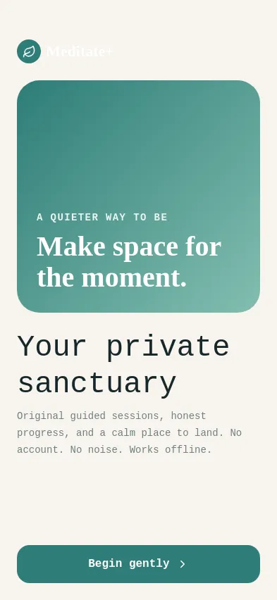 Meditate+. Modern Mindfulness