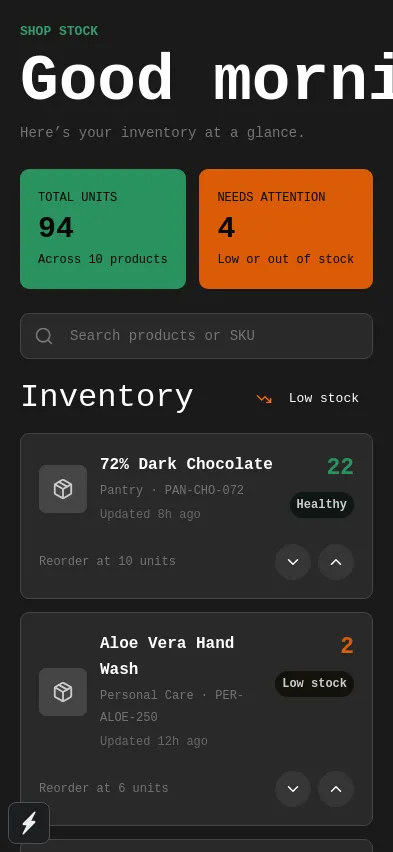 Shop Stock Tracker