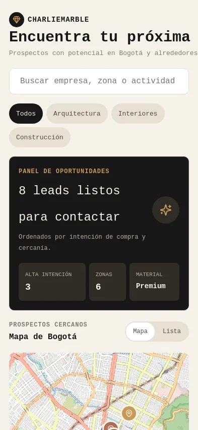 CharlieMarble Leads App
