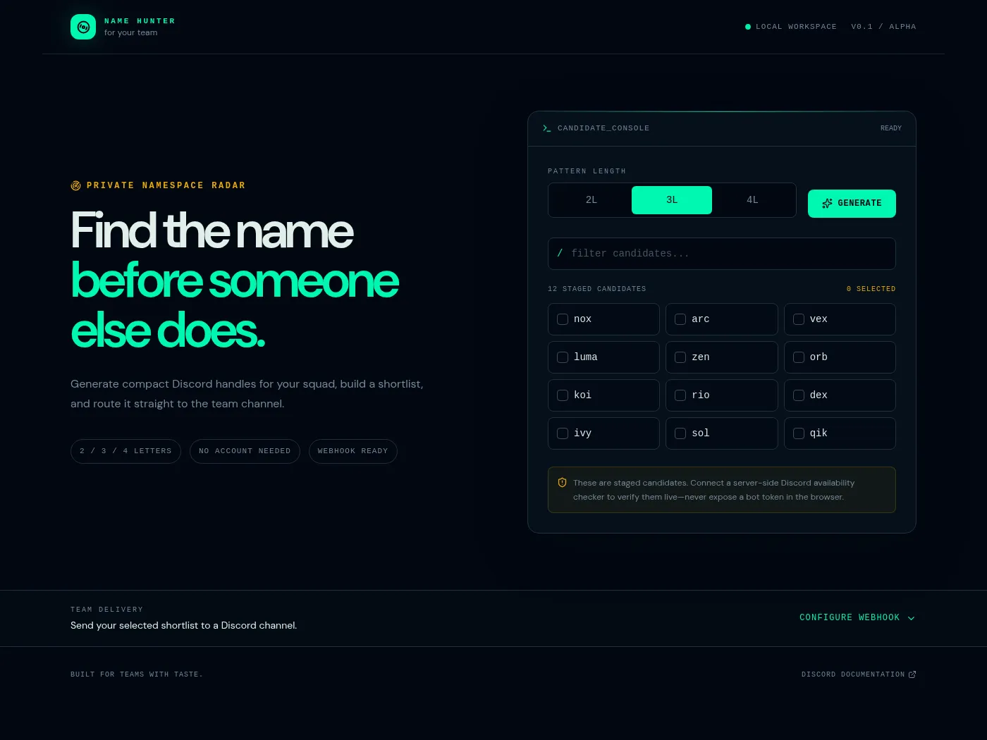 Discord Name Hunter