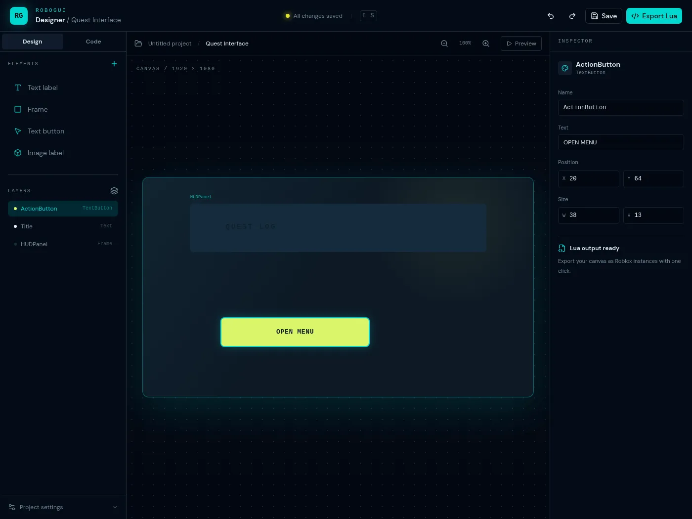 RoboGUI Designer