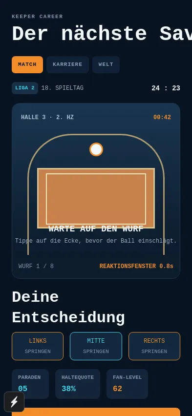 Handball Keeper Career