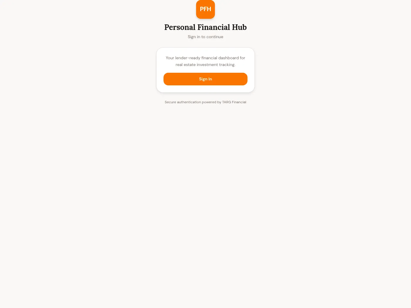 Personal Financial Hub