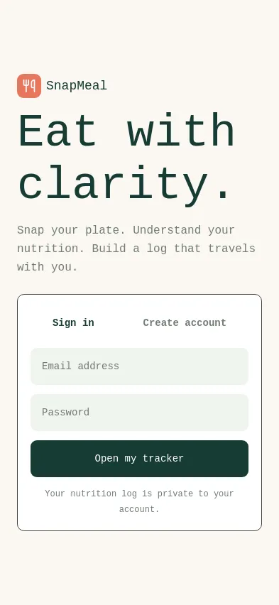 SnapMeal Tracker