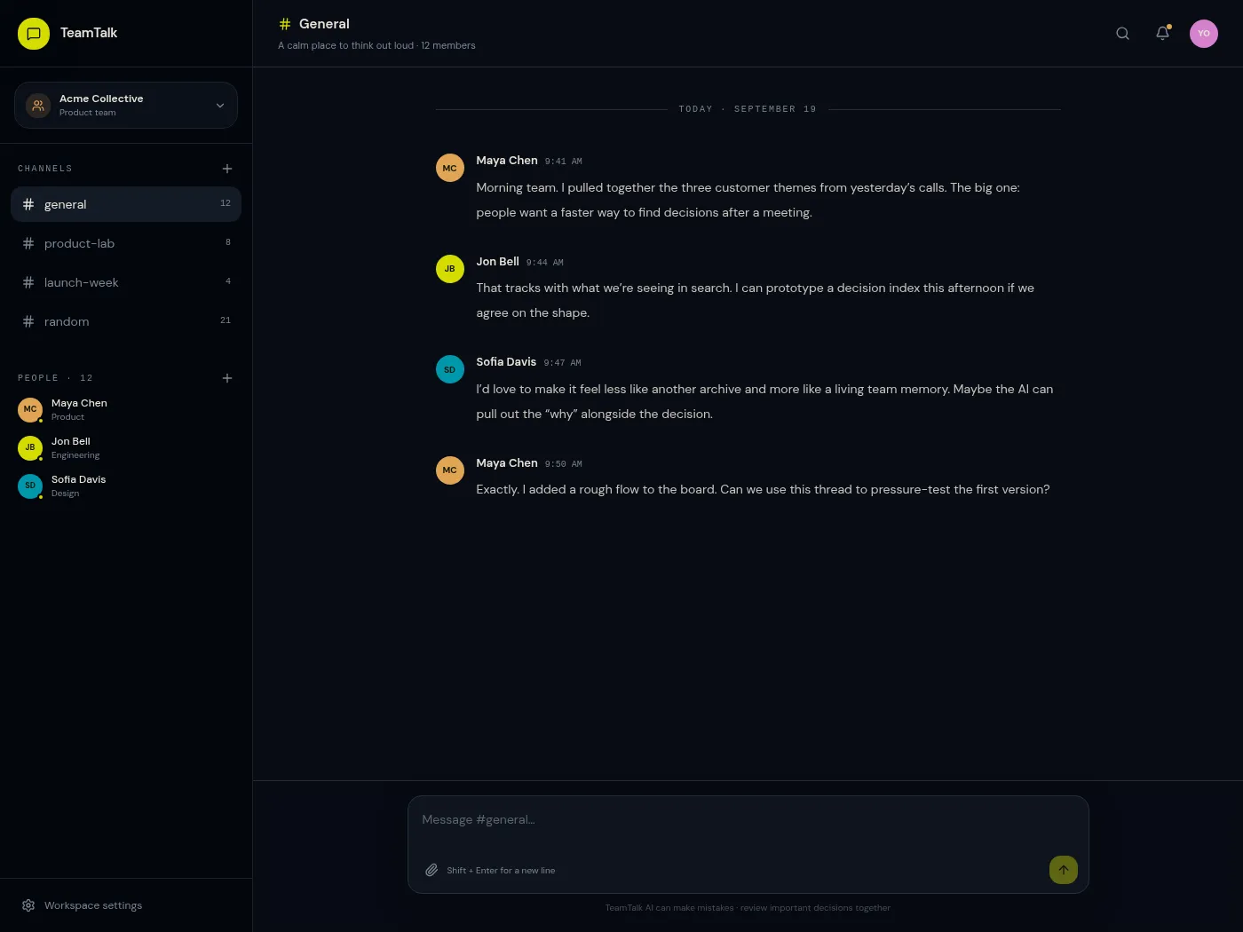 TeamTalk AI Chatbot