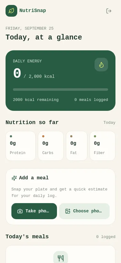 NutriSnap Tracker