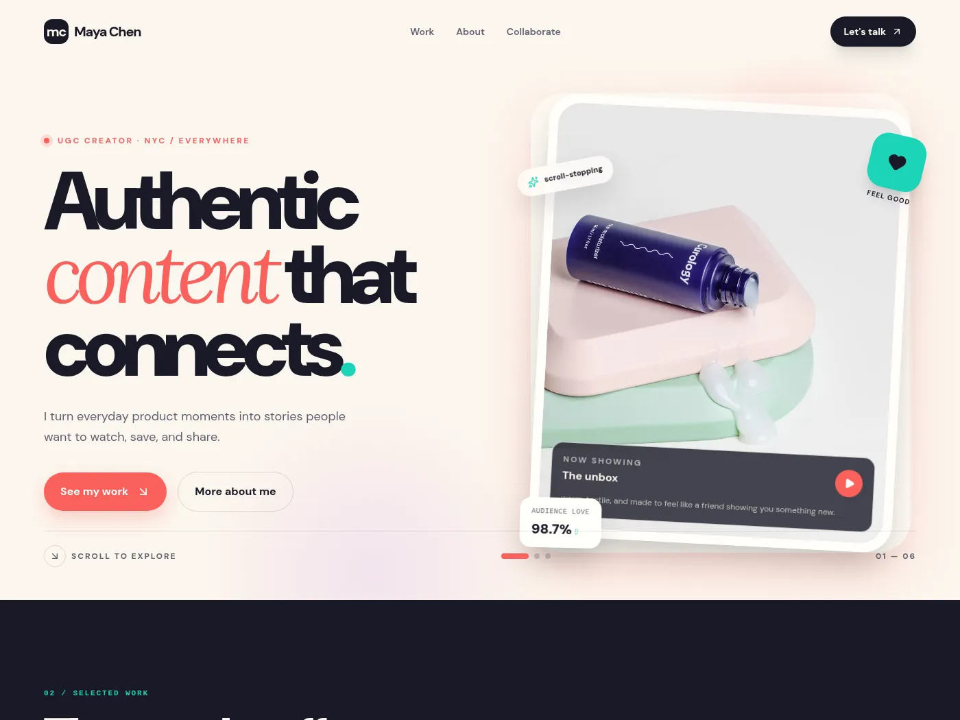 UGC Creator 3D Portfolio
