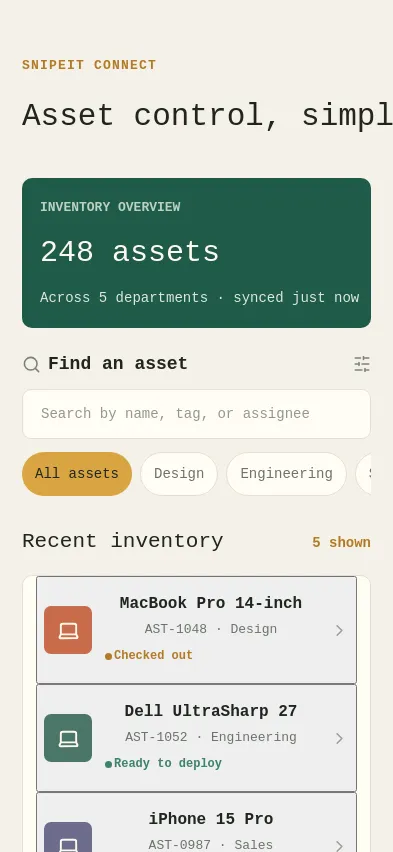 SnipeIt Asset Tracker