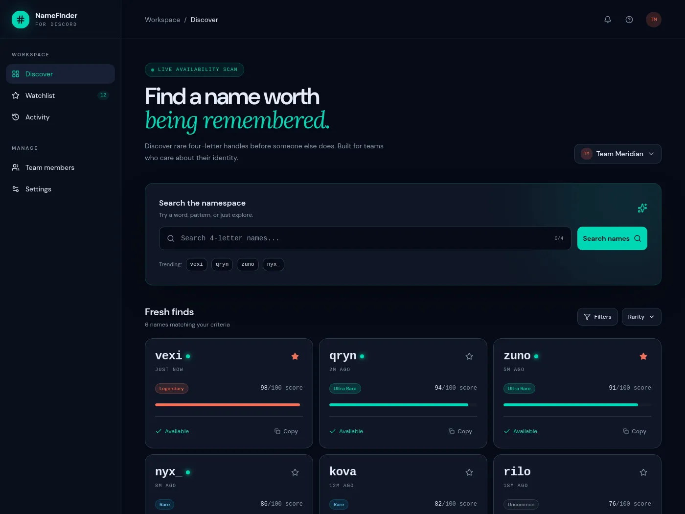 Discord NameFinder