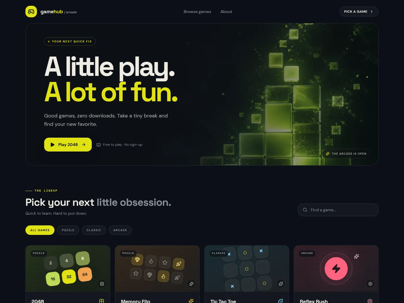 GameHub Web Arcade