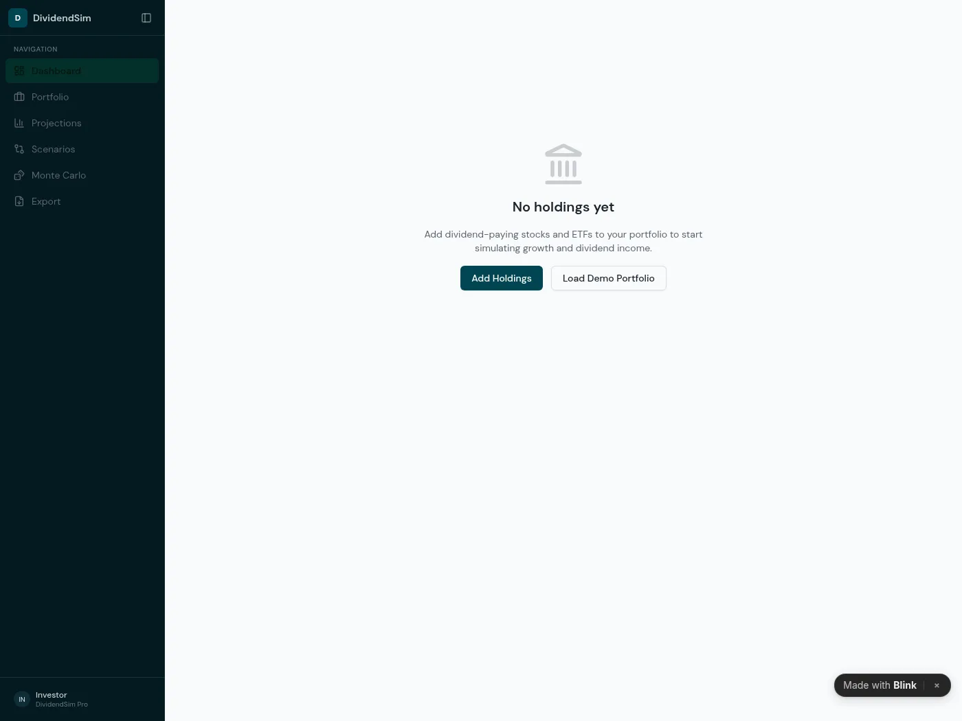 DividendSim Pro Dashboard