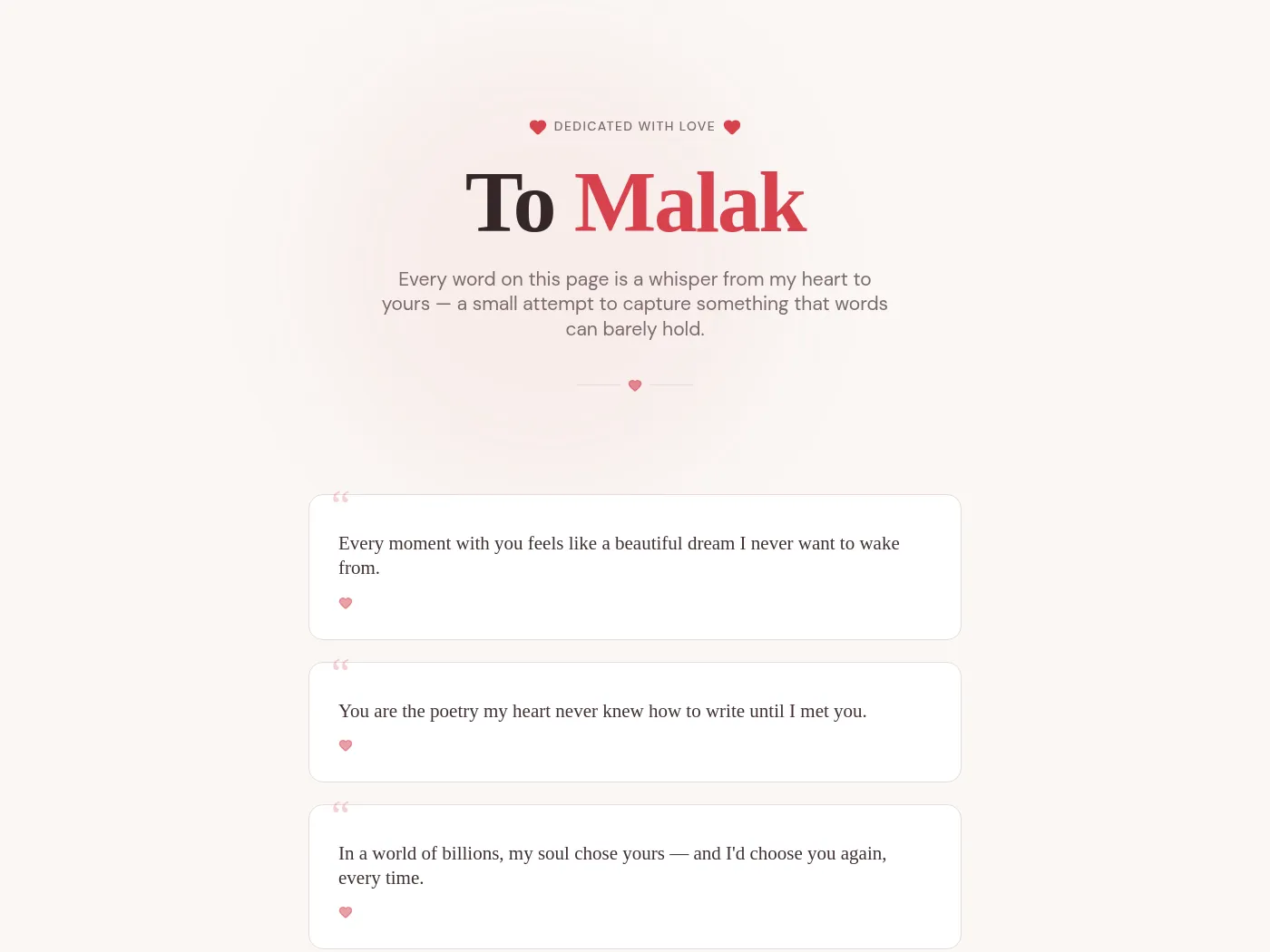 To Malak Love Page