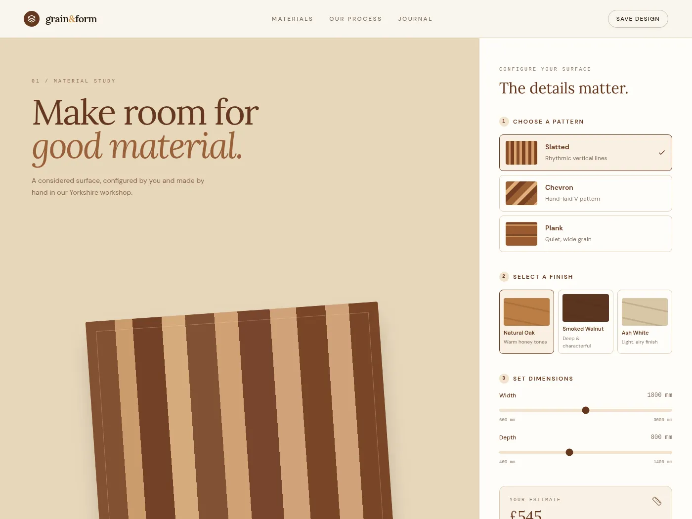 Wood Design Configurator