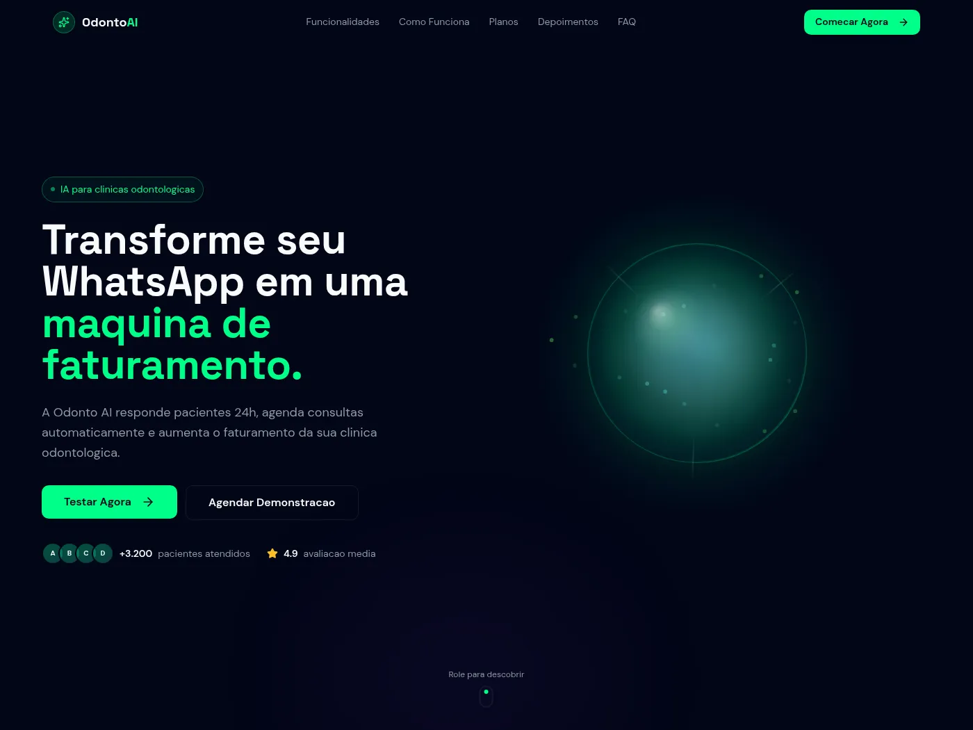 Odonto AI Crystal Landing