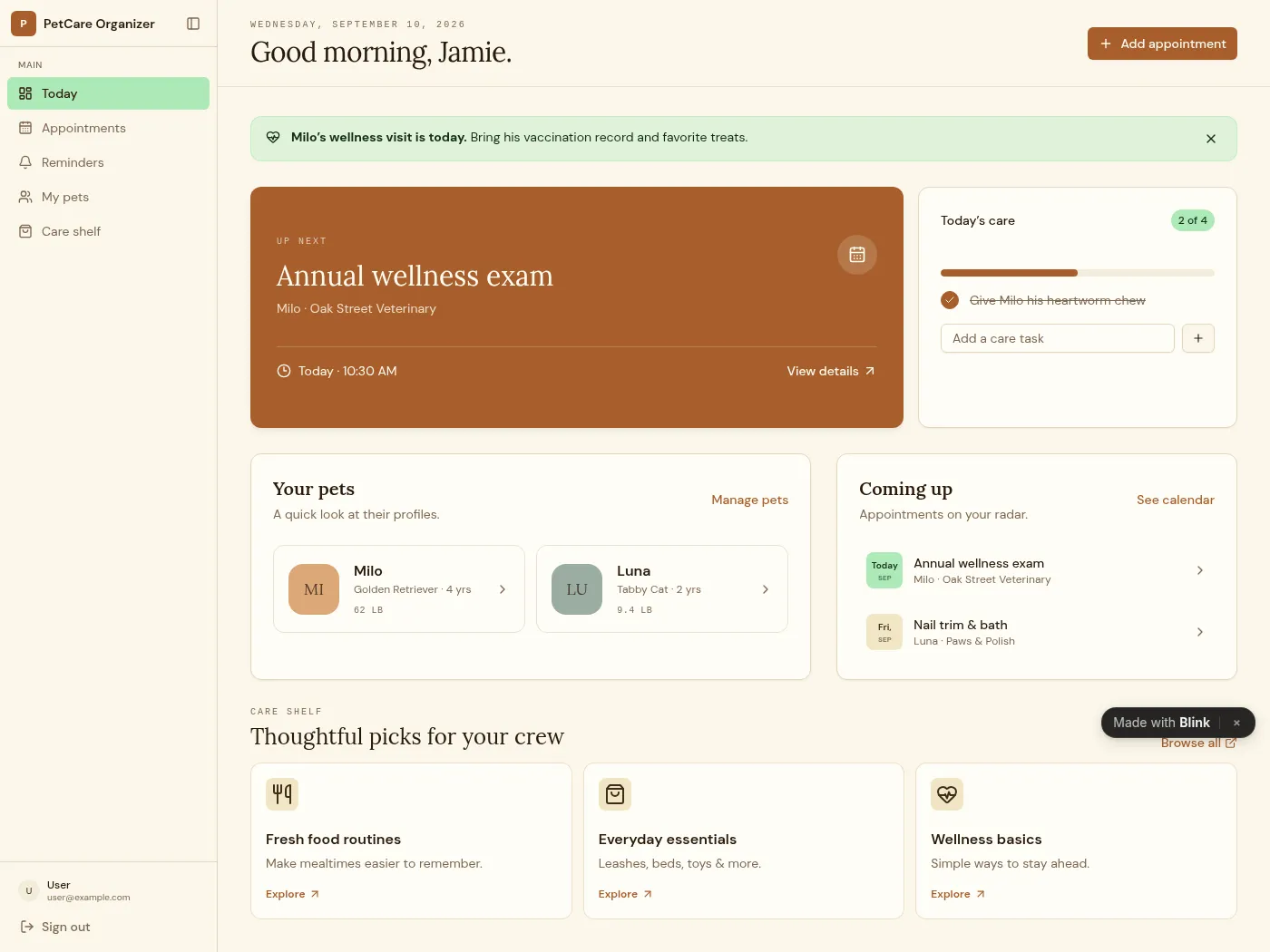 PetCare Organizer
