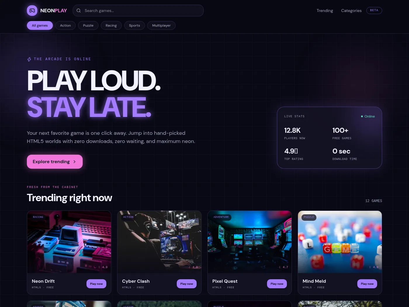 NeonPlay Arcade