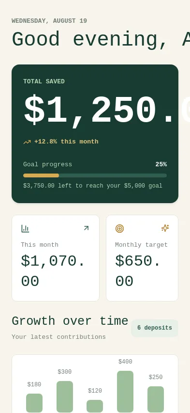 Savings Tracker Mobile