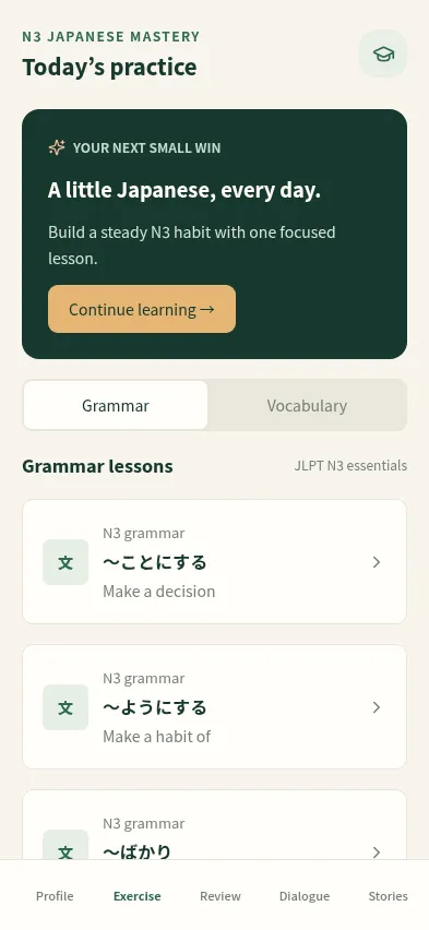 N3 Japanese Mastery