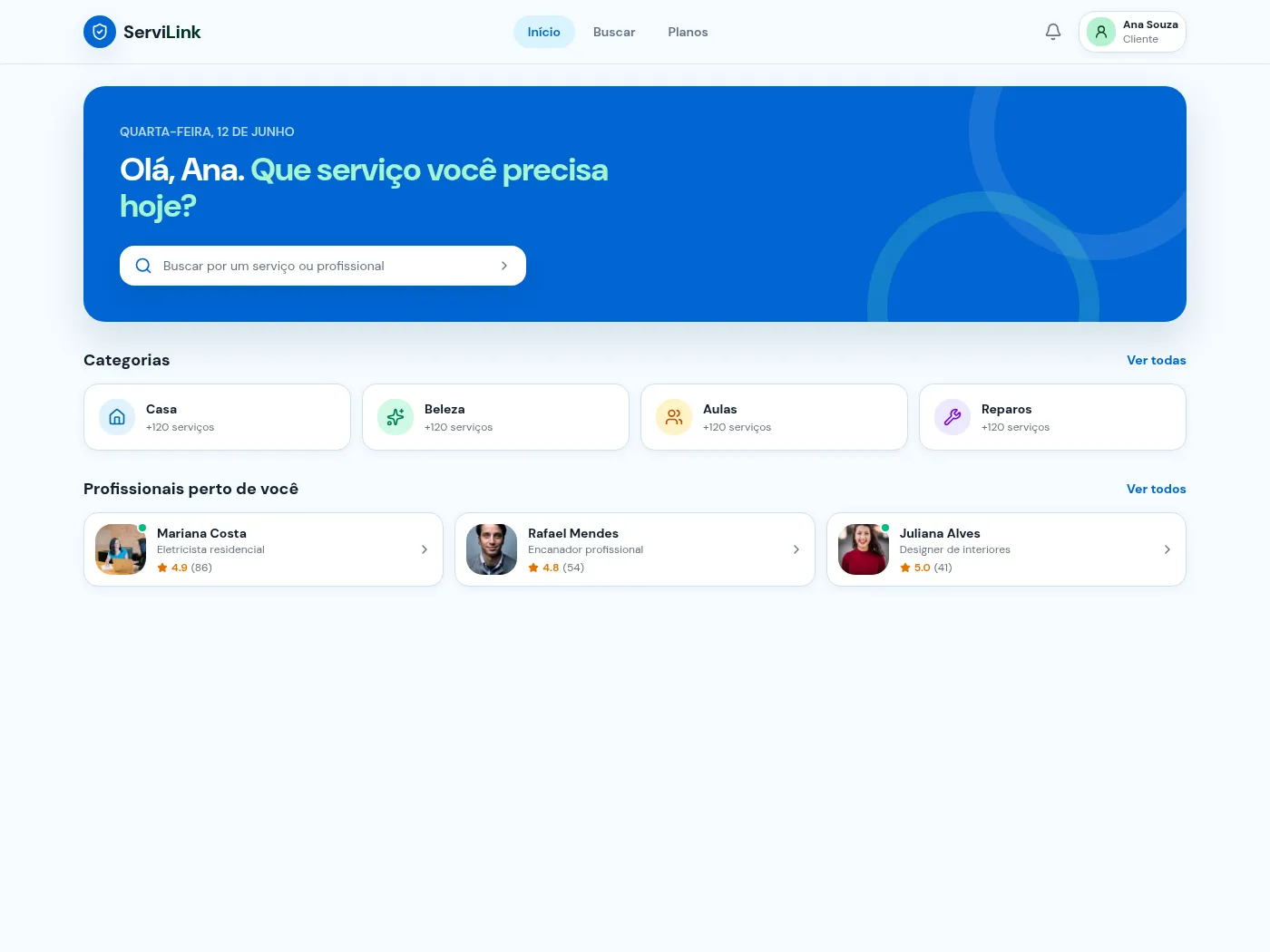 ServiLink App Screens