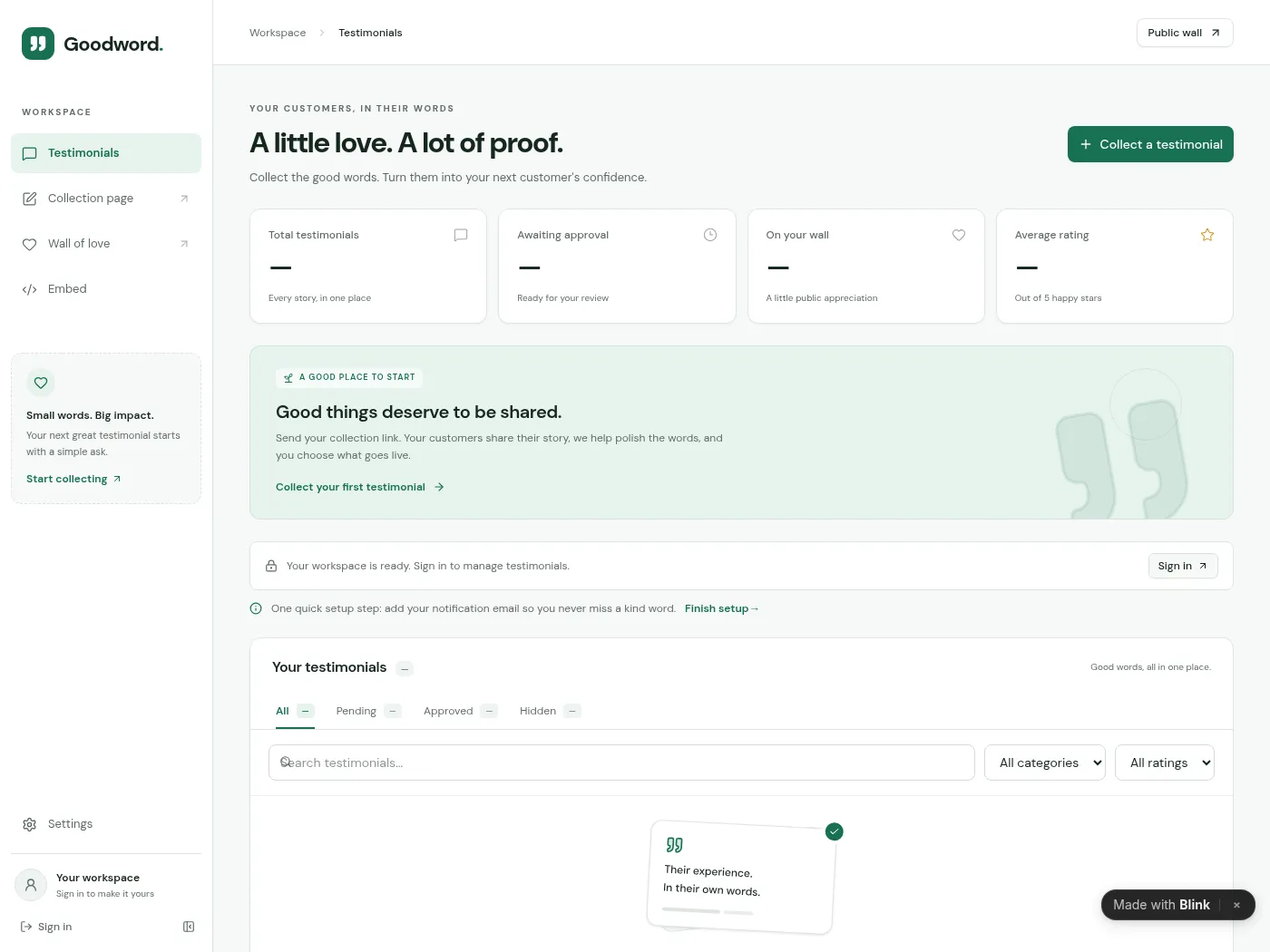 Testimonial AI Wall