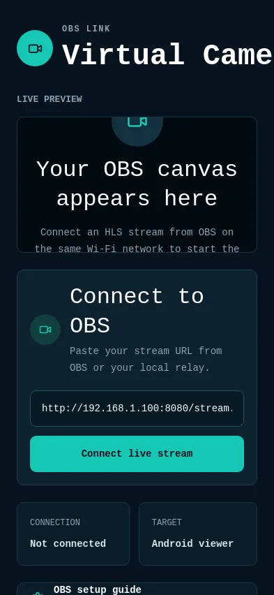 OBS Virtual Camera Link