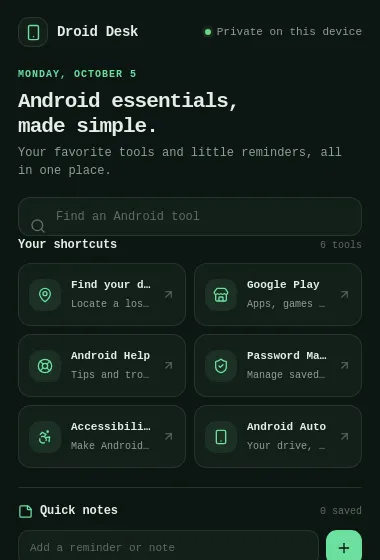 Minimal Droid OS