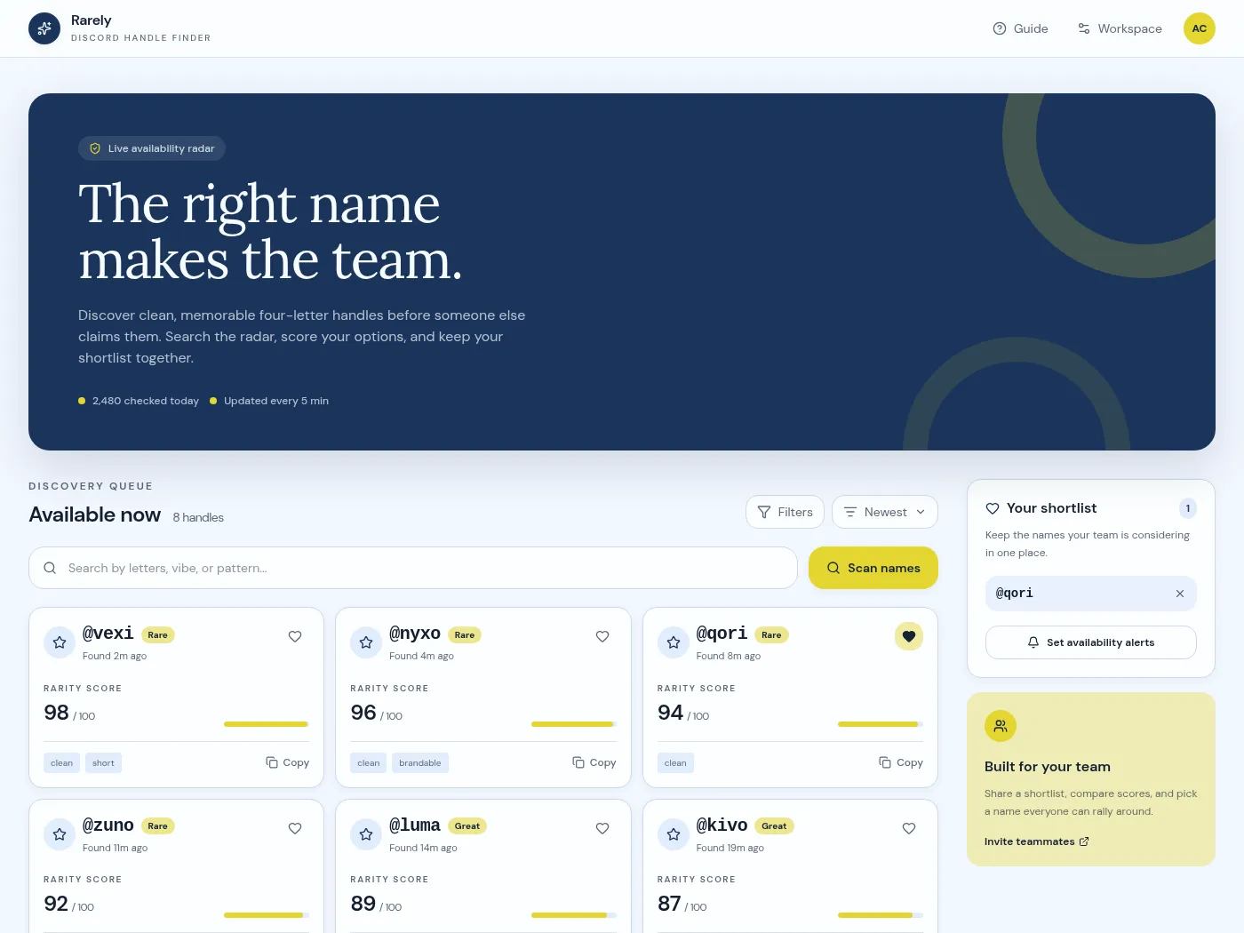Rare Discord Handle Finder
