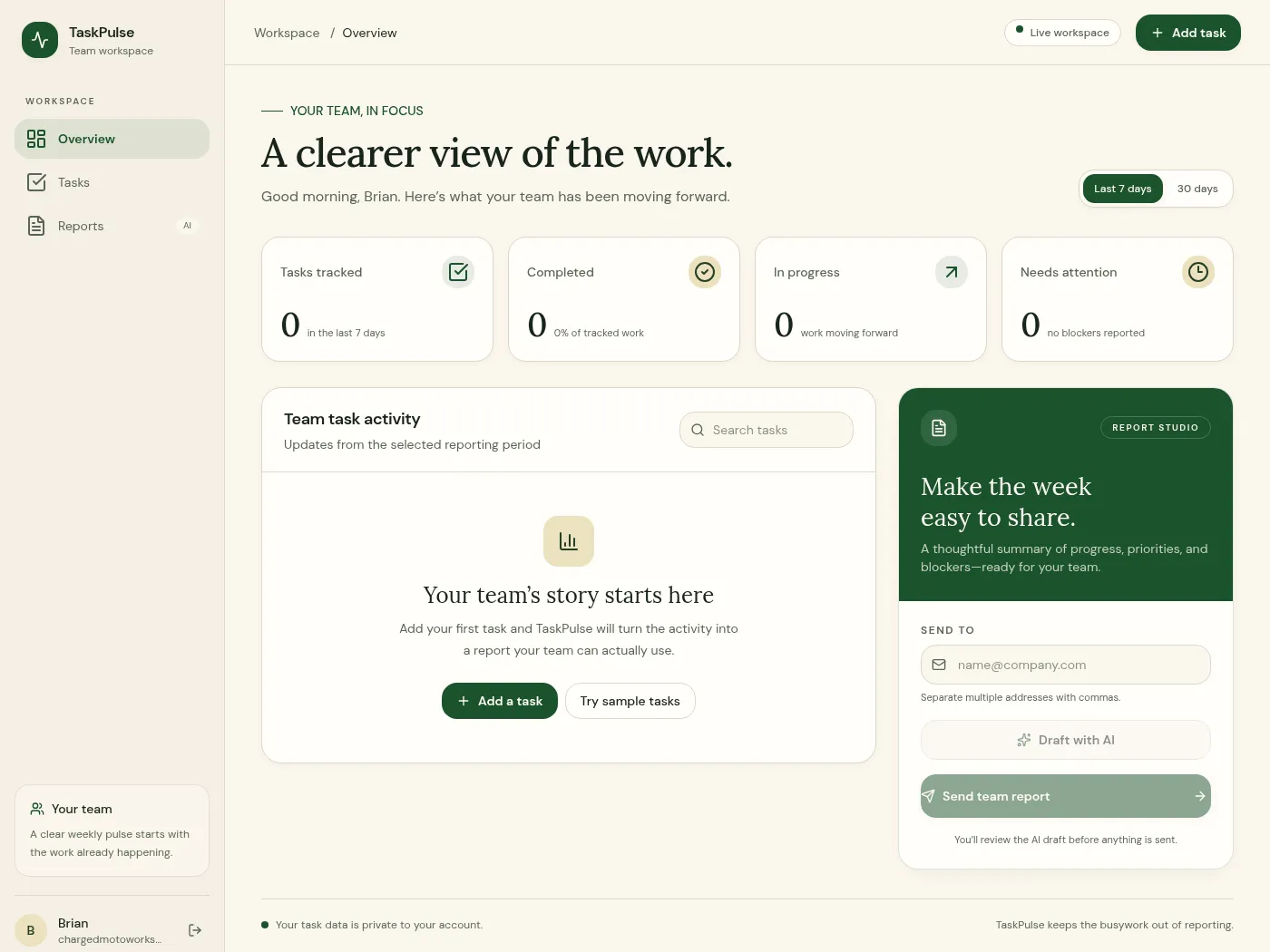 TaskPulse Report Bot