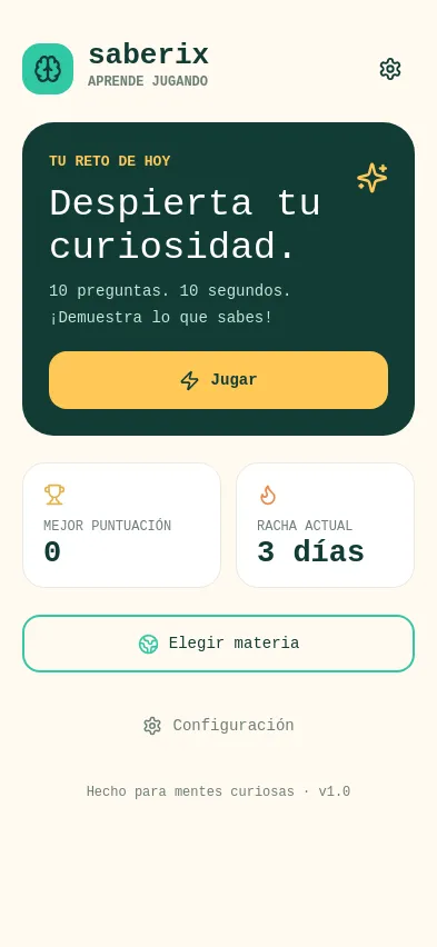 Saberix Quiz Game
