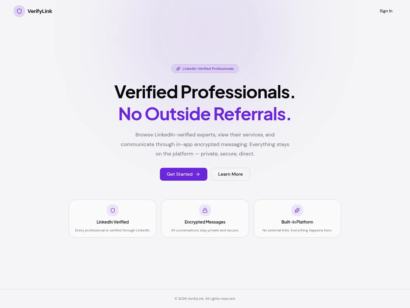 VerifyLink Services Hub