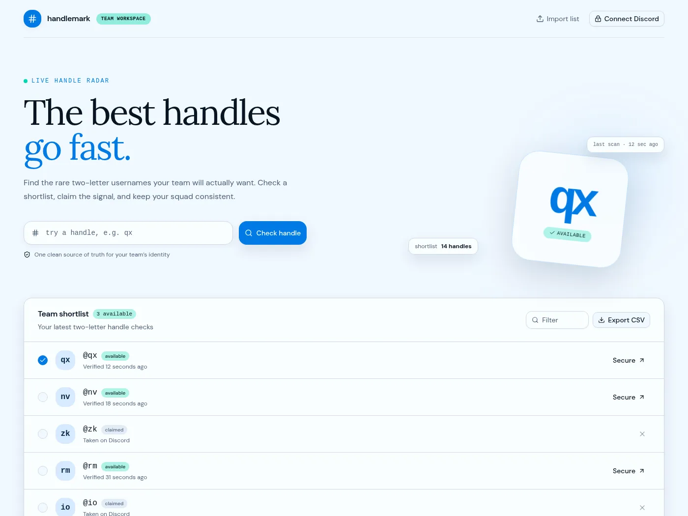 Discord Handle Checker