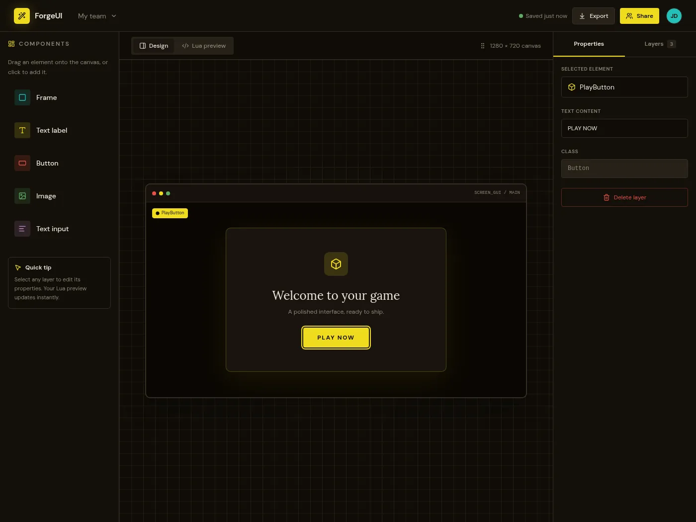 Roblox GUI Designer