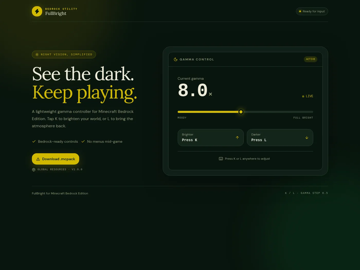Bedrock FullBright Control