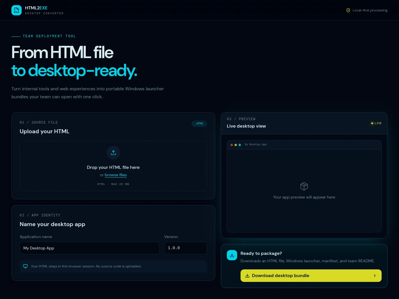 HTML2Exe Desktop Converter