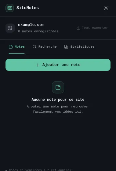 SiteNotes Extension