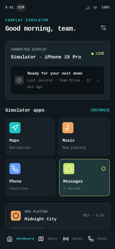 CarPlay Simulator Hub