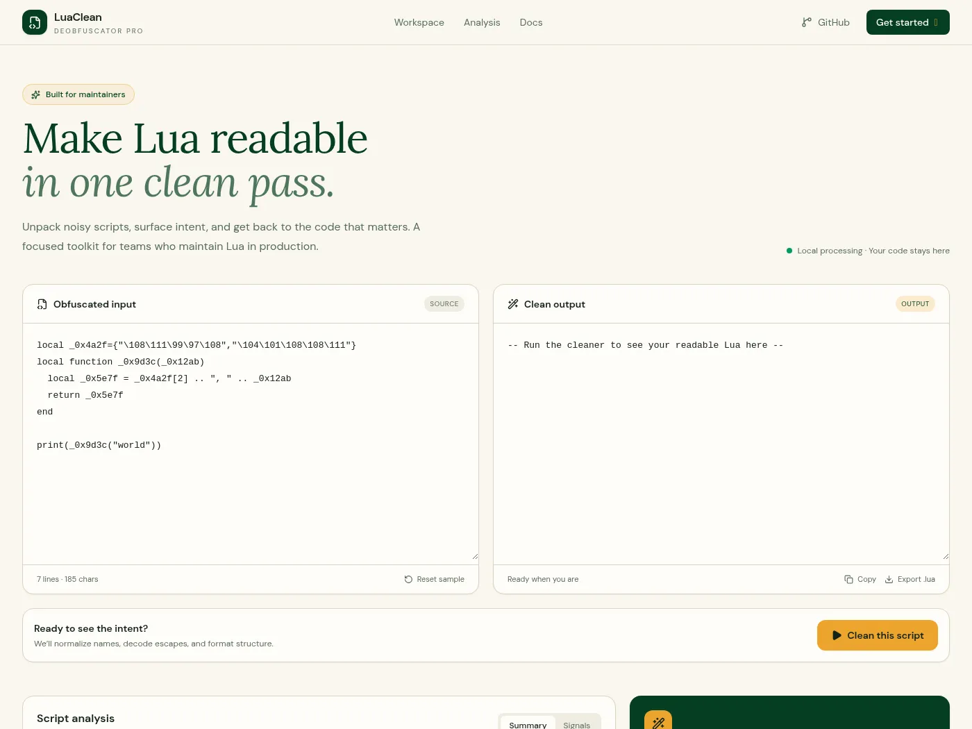 Lua Deobfuscator Pro