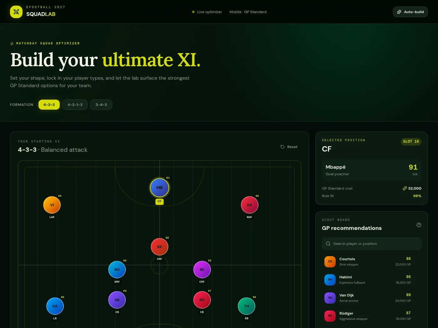 eFootball Squad Optimizer