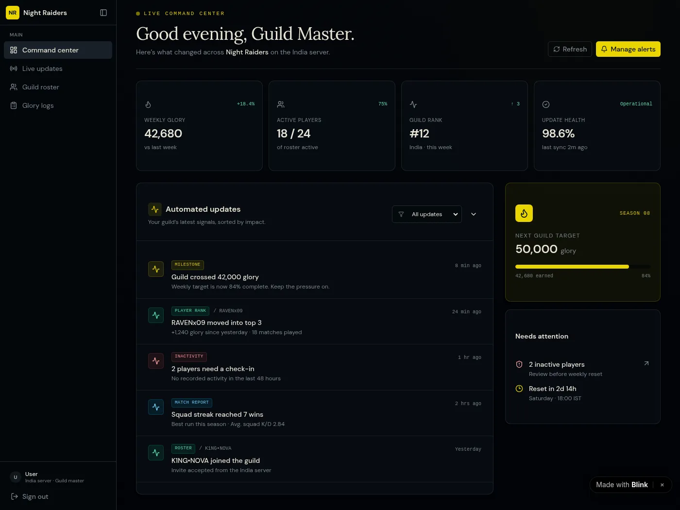 Guild Glory Tracker