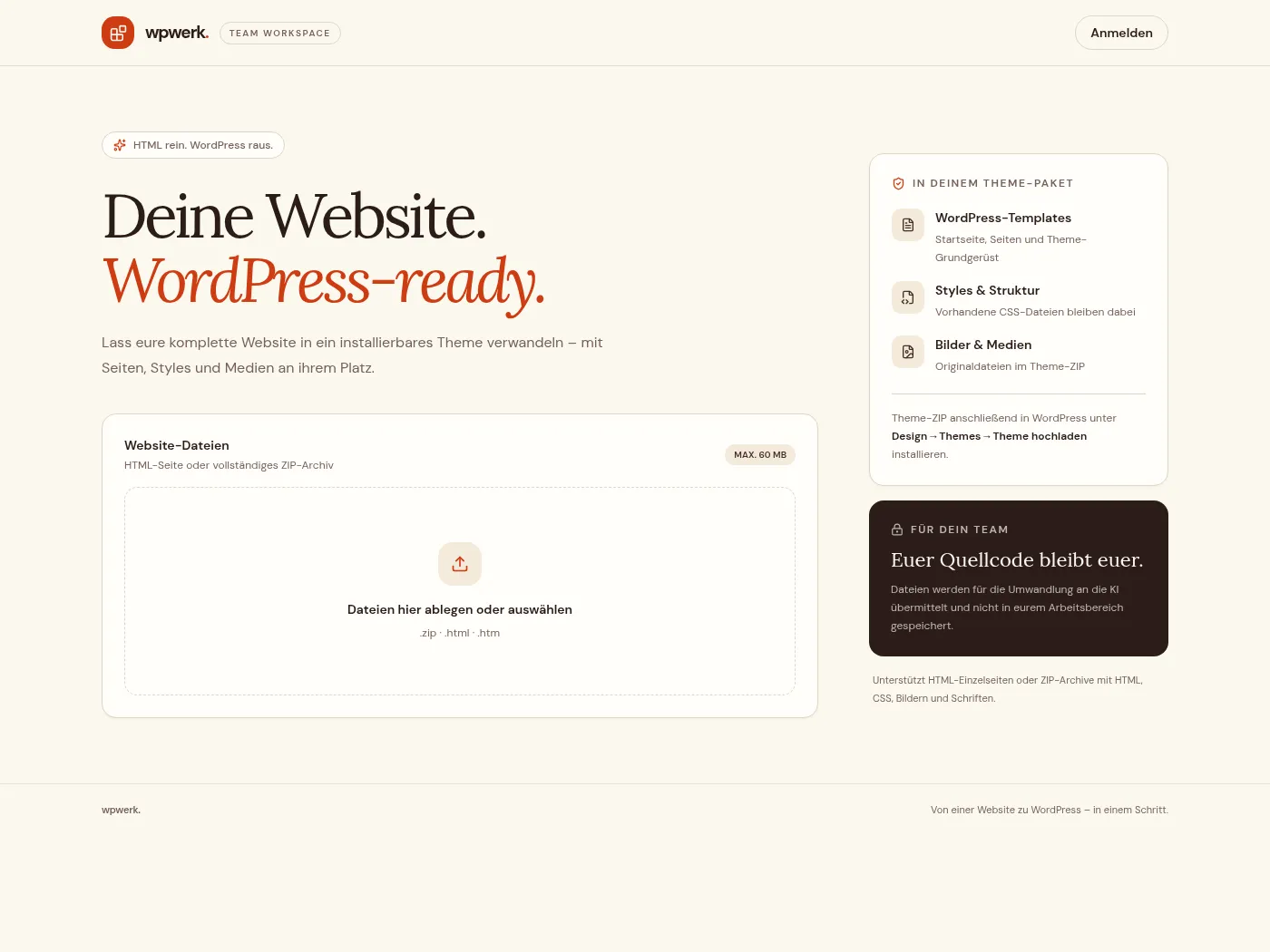HTML2WordPress AI Migrator